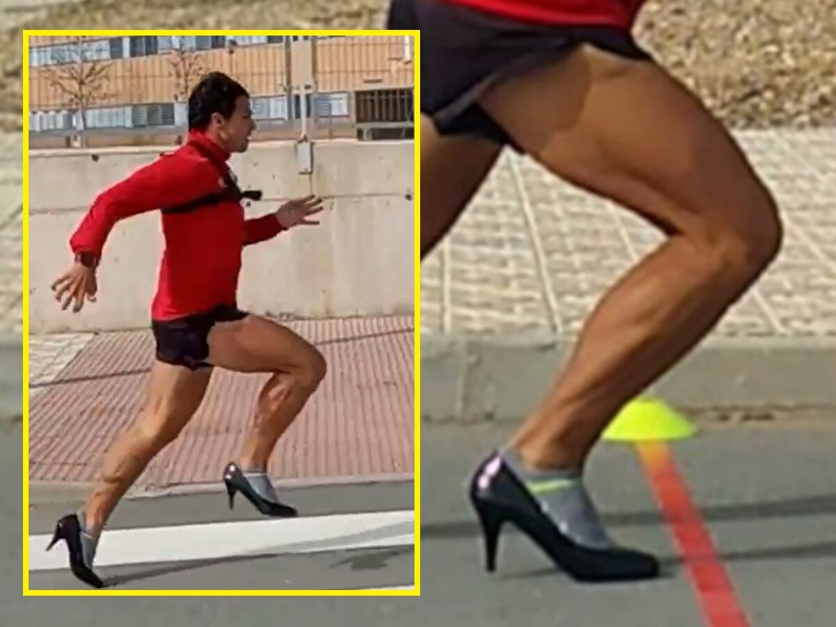 sprint in high heal man running 100 meter makes world record | High ...