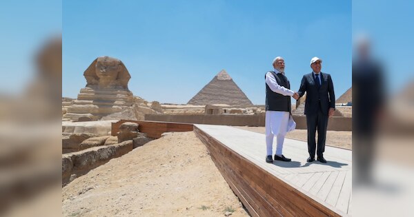 prime minister narendra modi visited the pyramids of giza in egypt ...