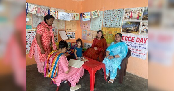 haryana rewari dc imran raja daughter admission in aanganbari play ...