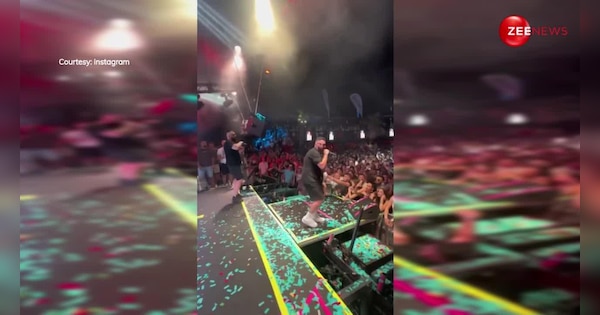 famous rapper fall from stage during singing song on live concert fans ...