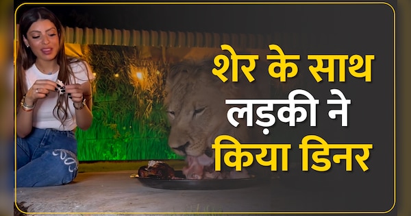 Girl Eating meat with lion in same plate video goes viral on social ...