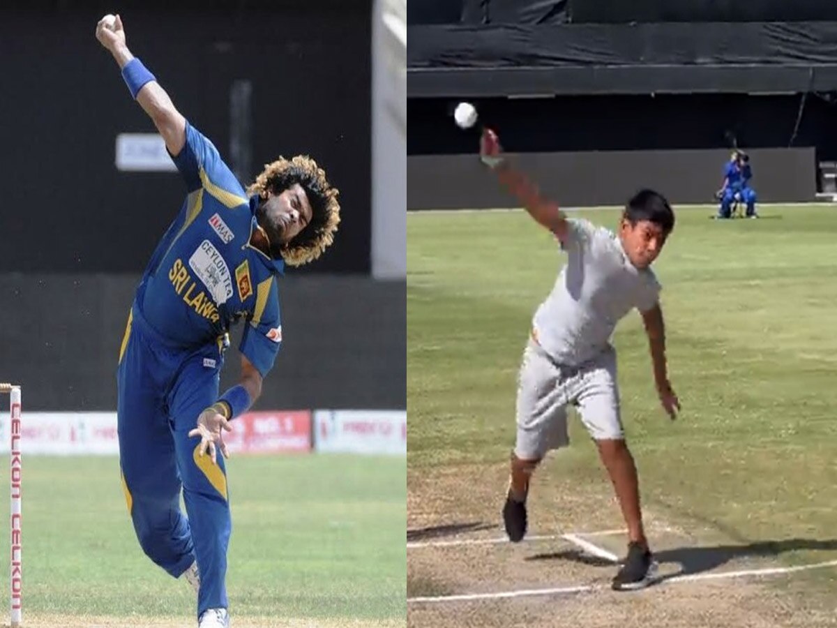 MI New York Lasith Malinga son duvin bowling video viral in the ...