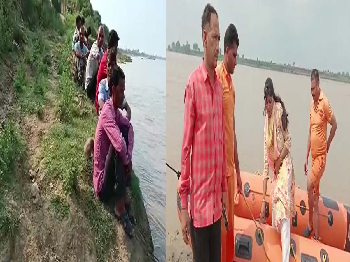 Baran News Shepherds with goats stranded on an island | Baran News: बारां में टापू पर बकरियों ...