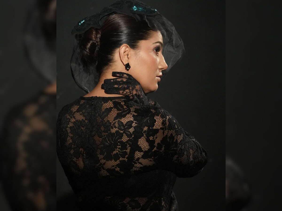 Sapna Chaudhary Black Gown Photoshoot Glamorous Look In Hot Dress