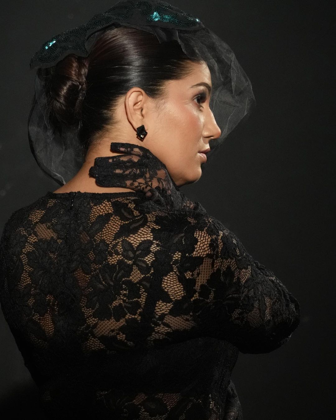 Sapna Chaudhary Black Gown Photoshoot Glamorous Look In Hot Dress