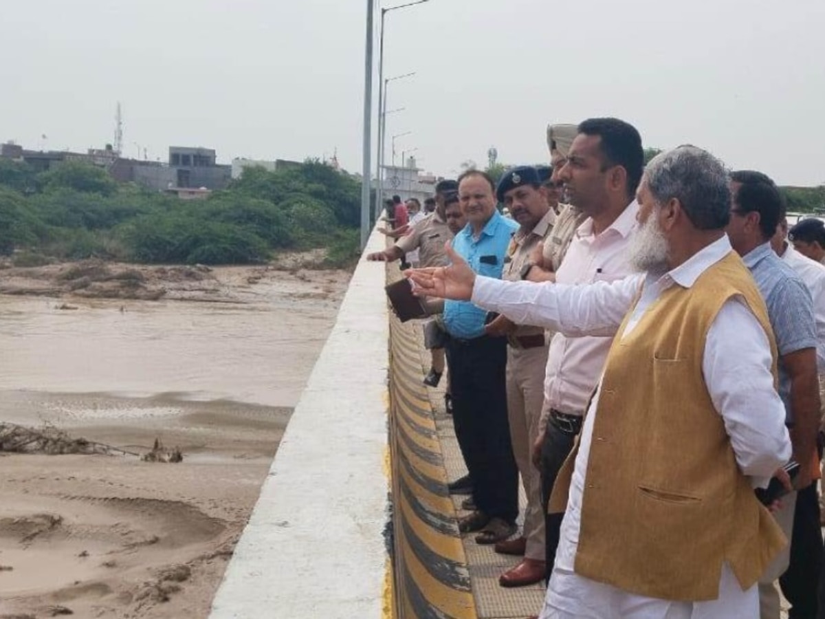 Haryana flood Tangri river Depth Chandpura bridge to Shahpur Ambala ...