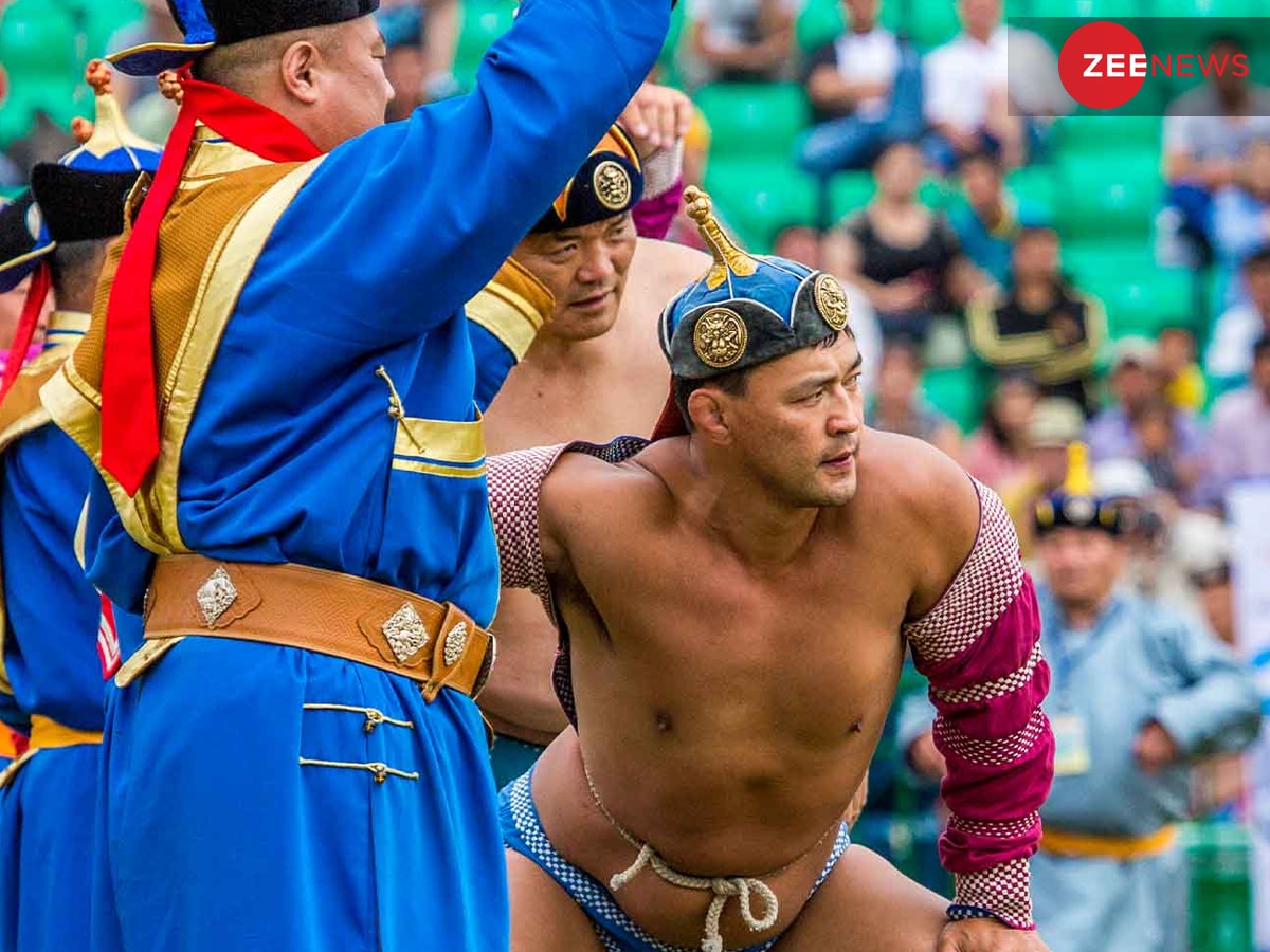 Naadam Festival in Mongolian traditional people play wrestling with unique dresses | Photos: इस ...