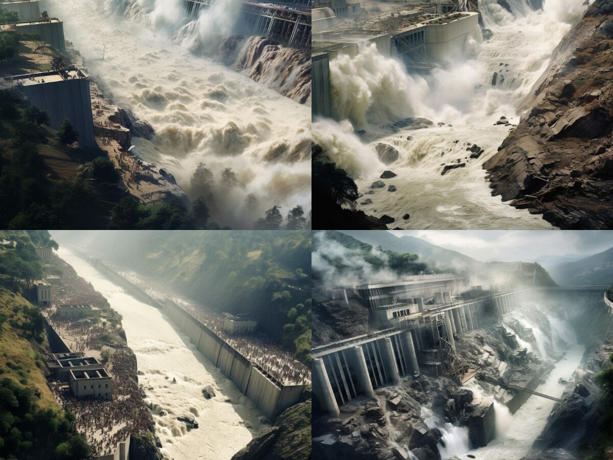 ai generated bhakra nangal dam collapse Image