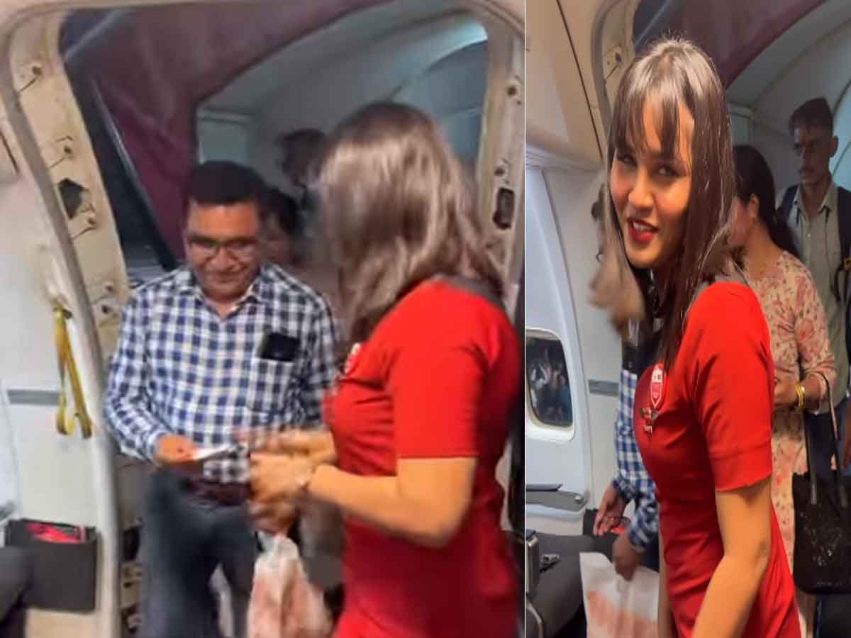 Air hostess welcomed her parents in flight, video won hearts of people ...