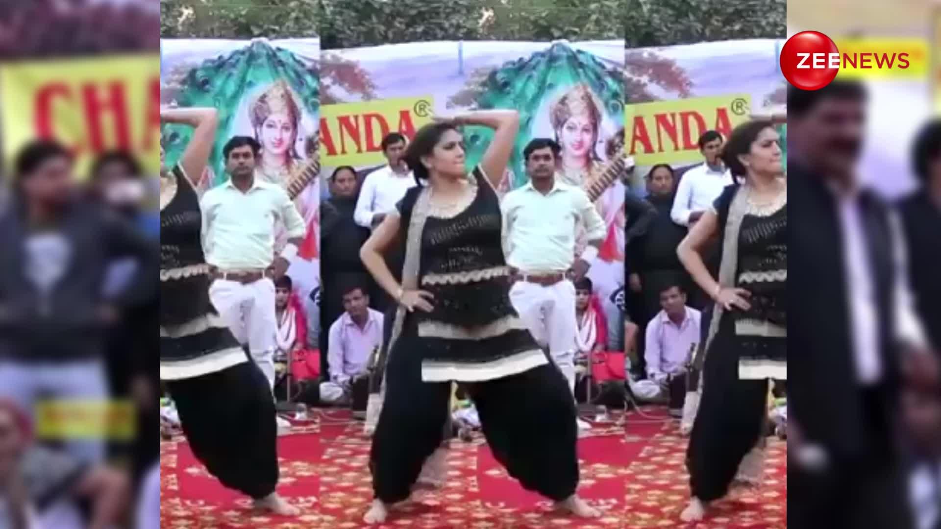 sapna choudhary gadar dance in tight black suit people started tearing ...