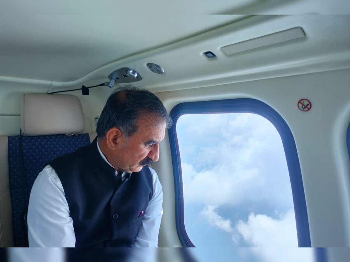 himachal cm sukhvinder sukhu take aerial survey of Fatehpur and Indora ...