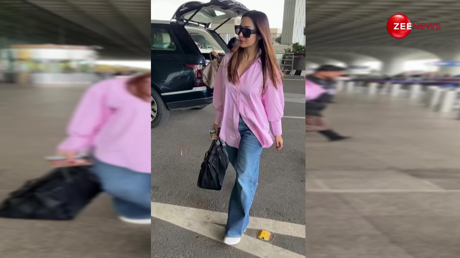 topless malaika arora spotted at the airport looked Unbelievable sexy a ...