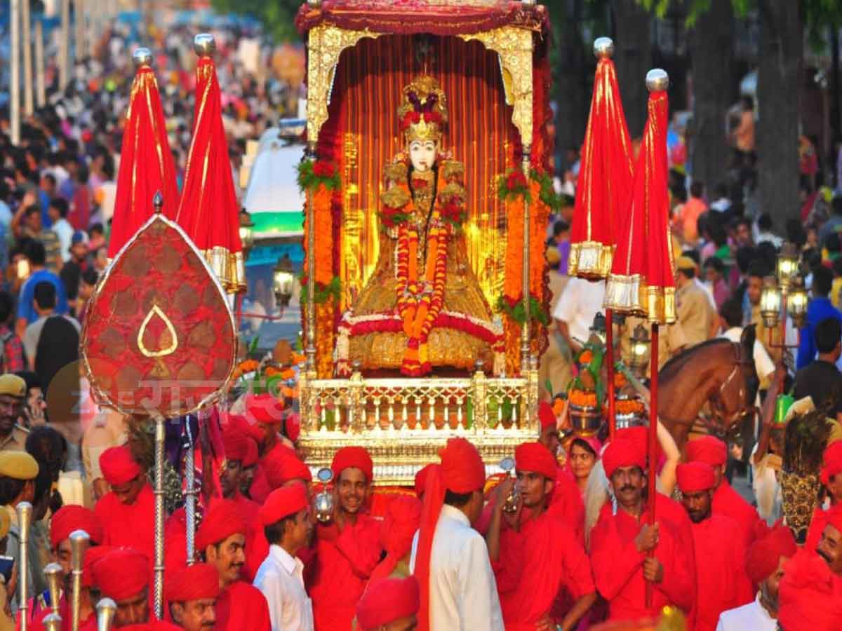 Rajasthan Hariyali Teej Mata is seen in royal ride on Hartalika Teej in ...