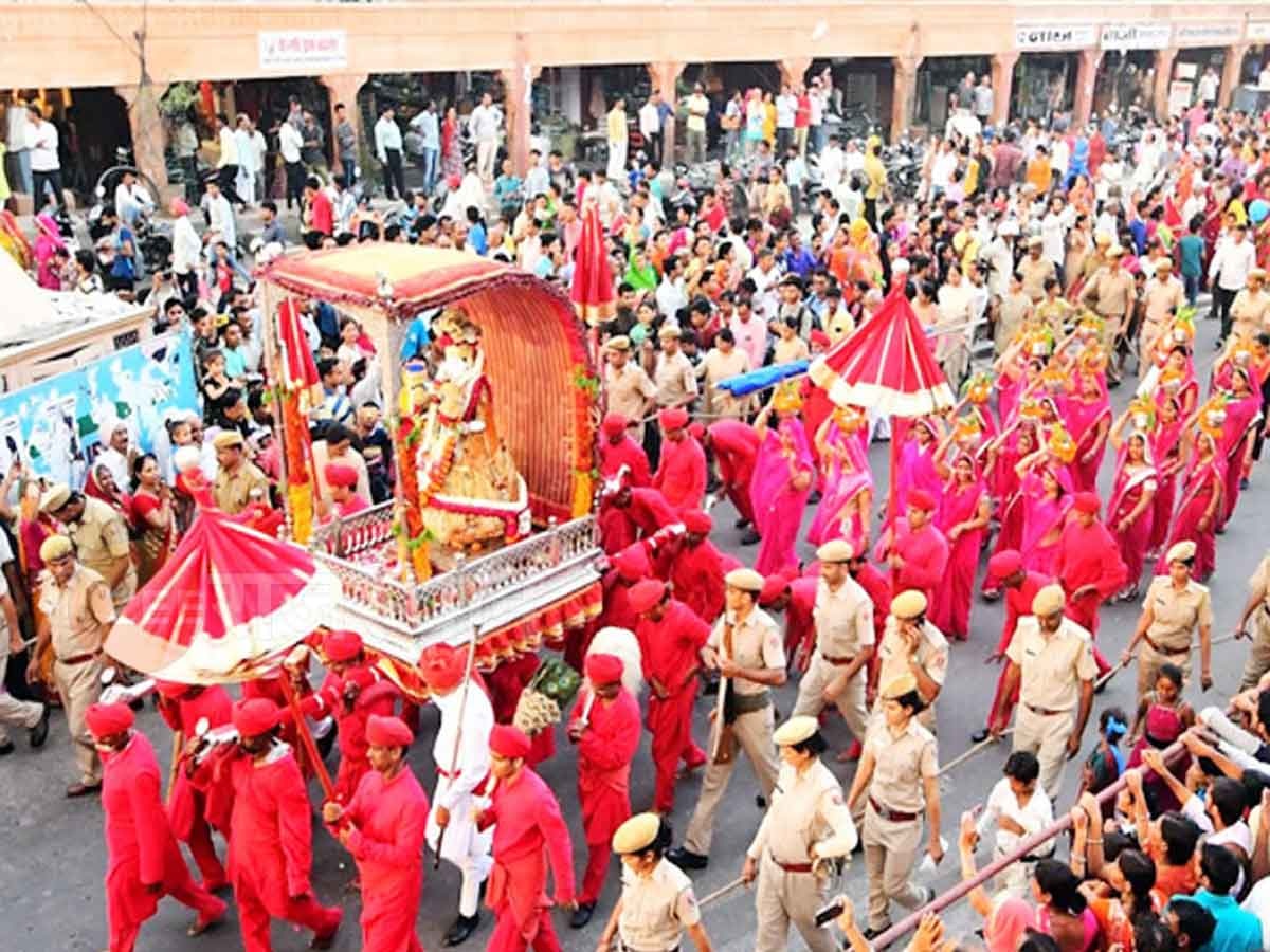Rajasthan Hariyali Teej Mata is seen in royal ride on Hartalika Teej in ...