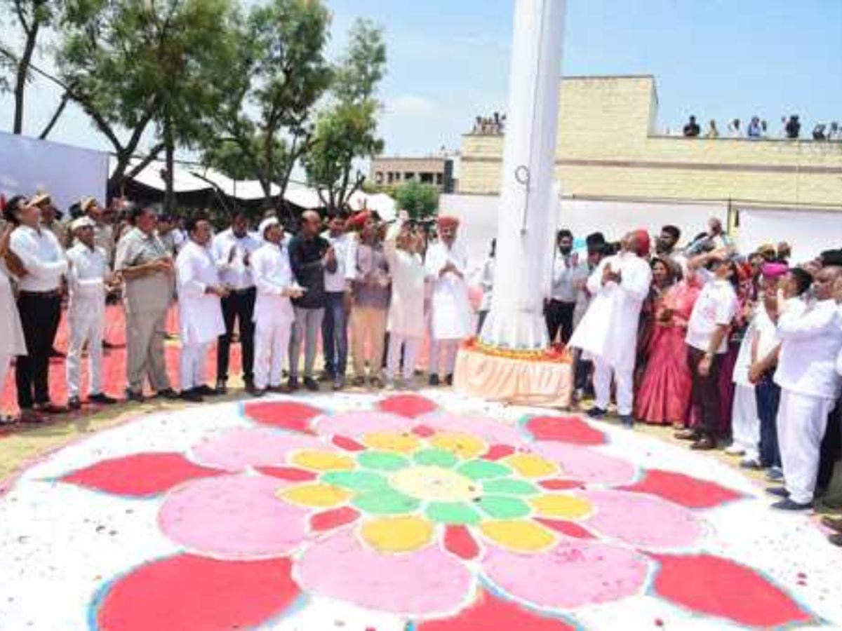 Barmer news 100 feet high national flag hoisting program organized at ...