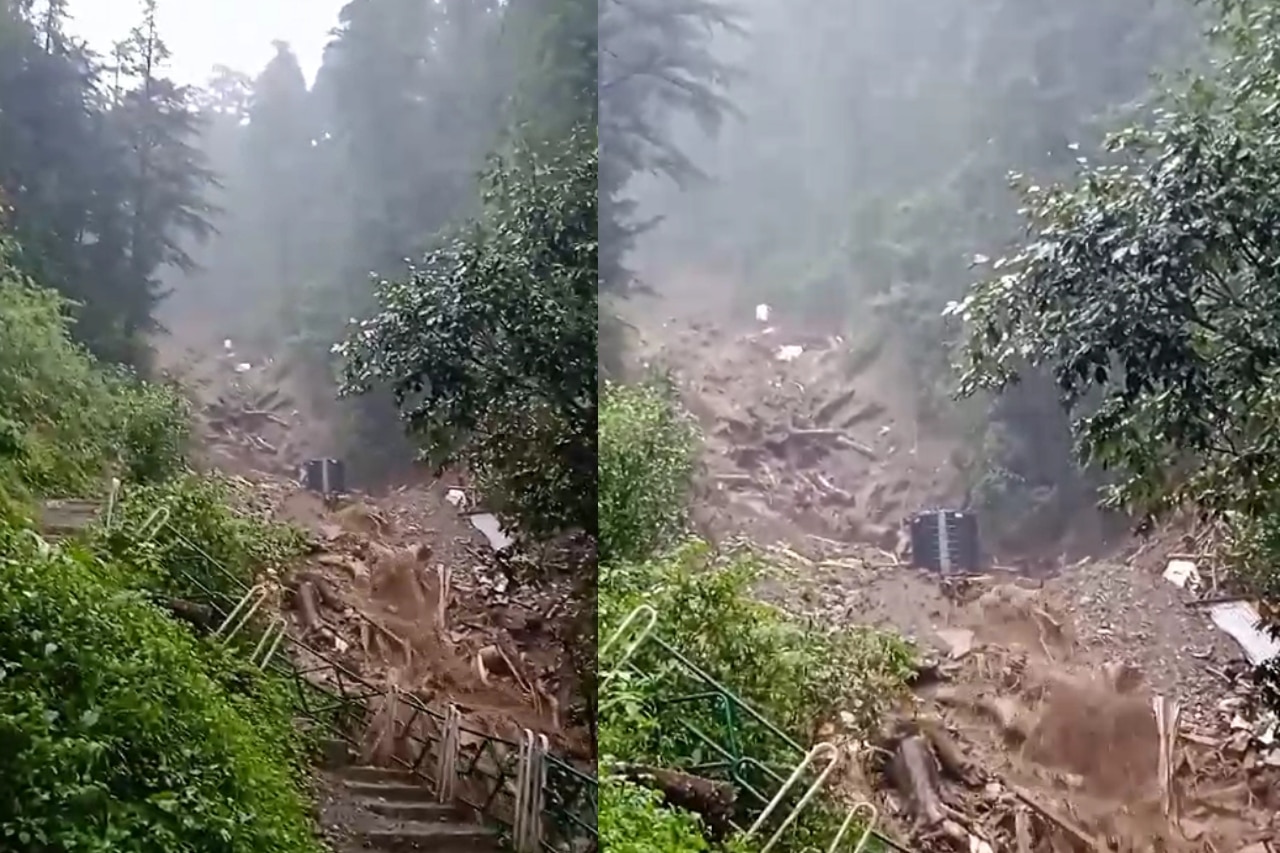 Shimla Shiv babri mandir landslide collapsed rescue operation stop due to heavy rainfall in ...