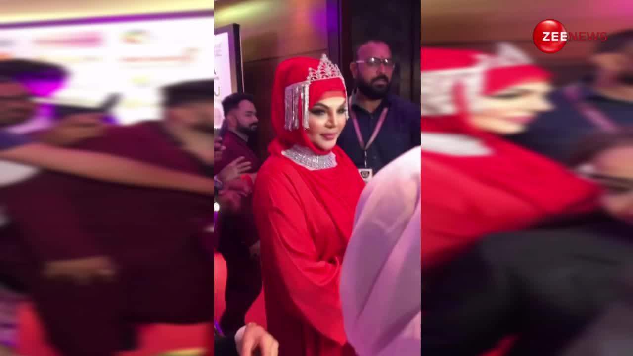 rakhi sawant red burkha spotted inside an event netizens trolled her brutally says inspiration ...