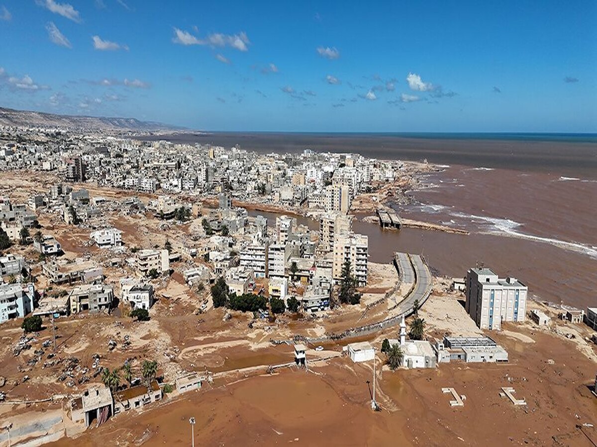 Libya floods: Drone images sattelite images Derna in ruins after deadly ...