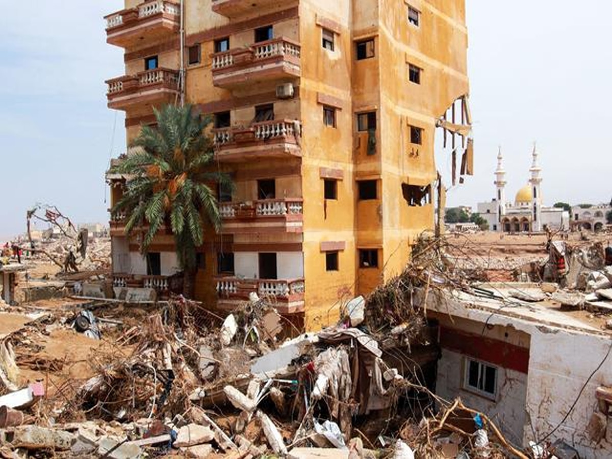 Libya floods: Drone images sattelite images Derna in ruins after deadly ...