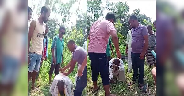 Anuppur bjp leader jai ganesh dixit beats tribal elderly with shoes ...