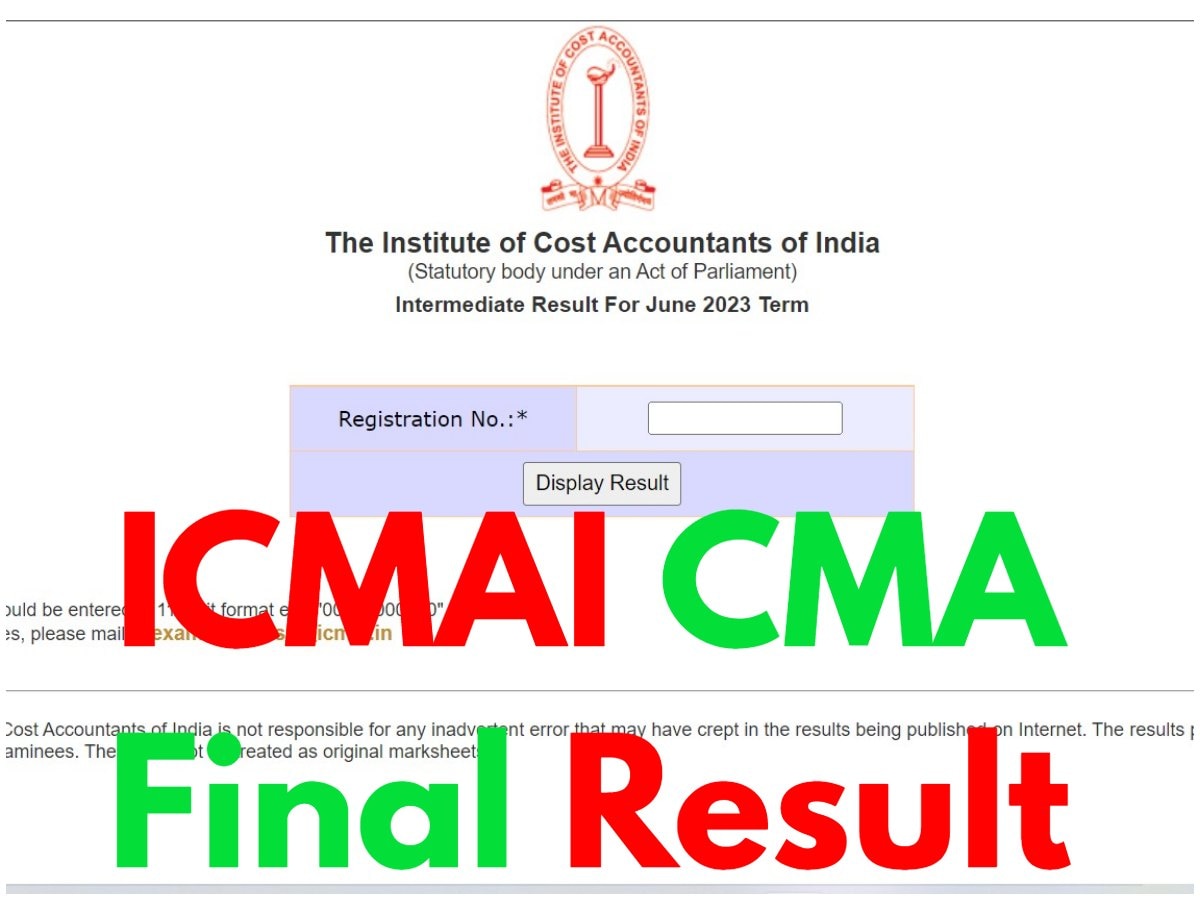 ICMAI CMA Final Inter Result 2023 Released on icmai in Check June Term ...