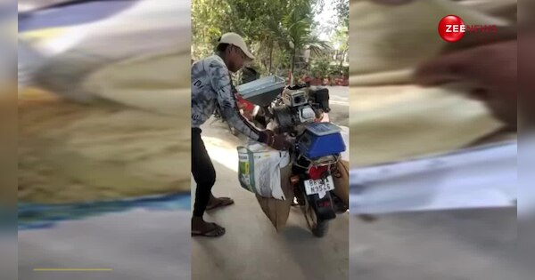 Desi Jugaad atta chakki machine man converted his bike seeing this desi ...