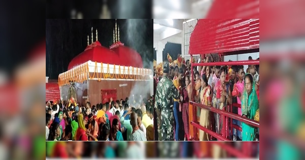 Shardiya Navratri 2023 Crowd of devotees gathered Thave Durga temple on ...