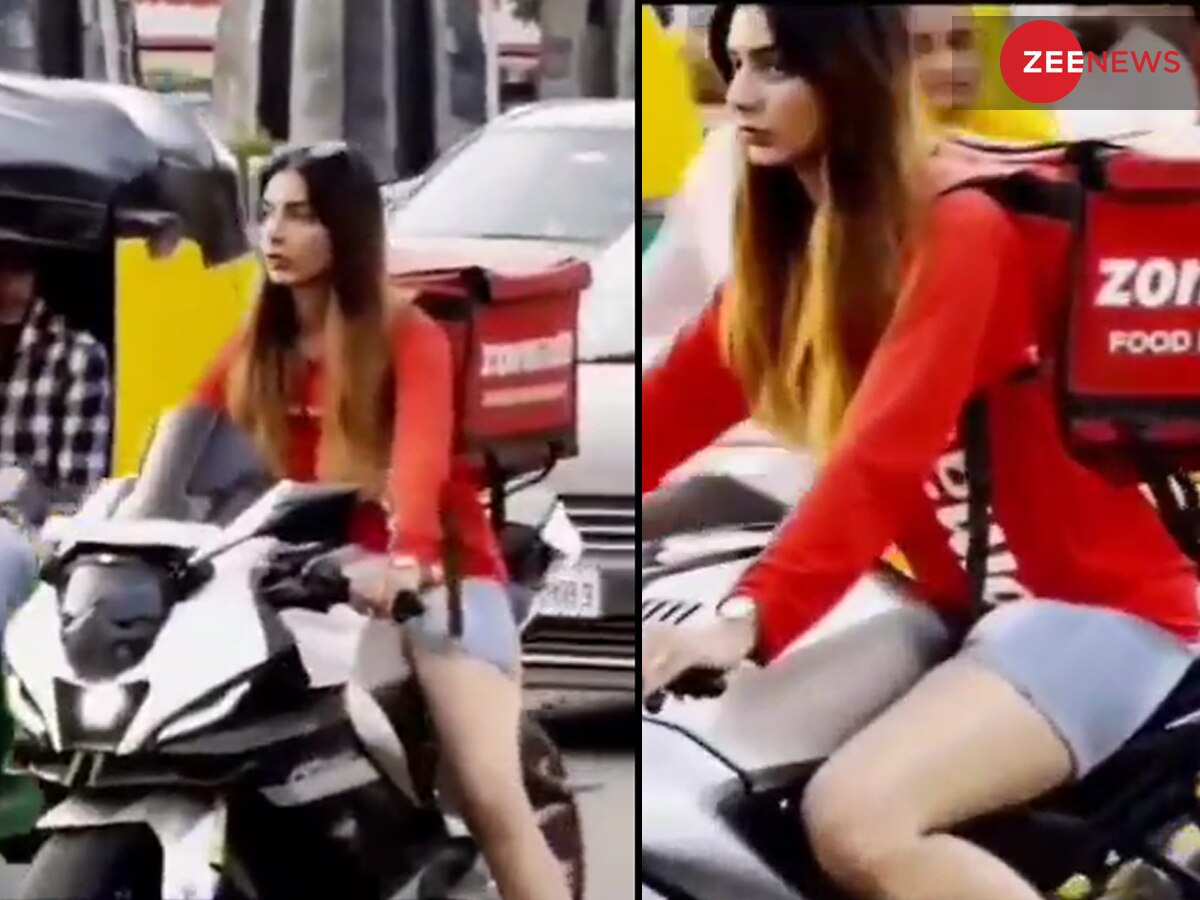 beautiful zomato delivery girl viral on internet driving sports bike in indore | खूबसूरत ...