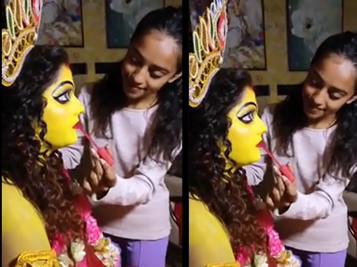 MP News Shree Tamrakar gave girl form of a goddess by applying make up ...