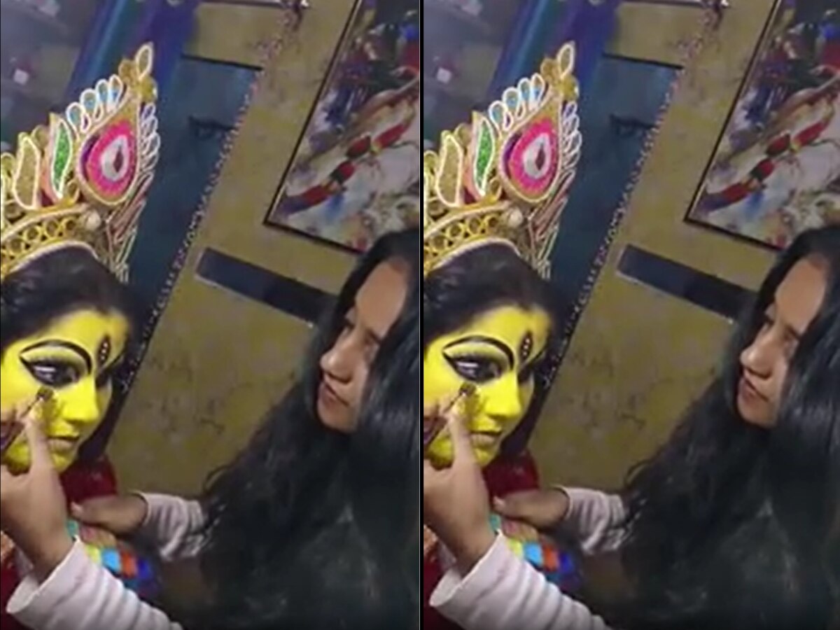 MP News Shree Tamrakar gave girl form of a goddess by applying make up ...