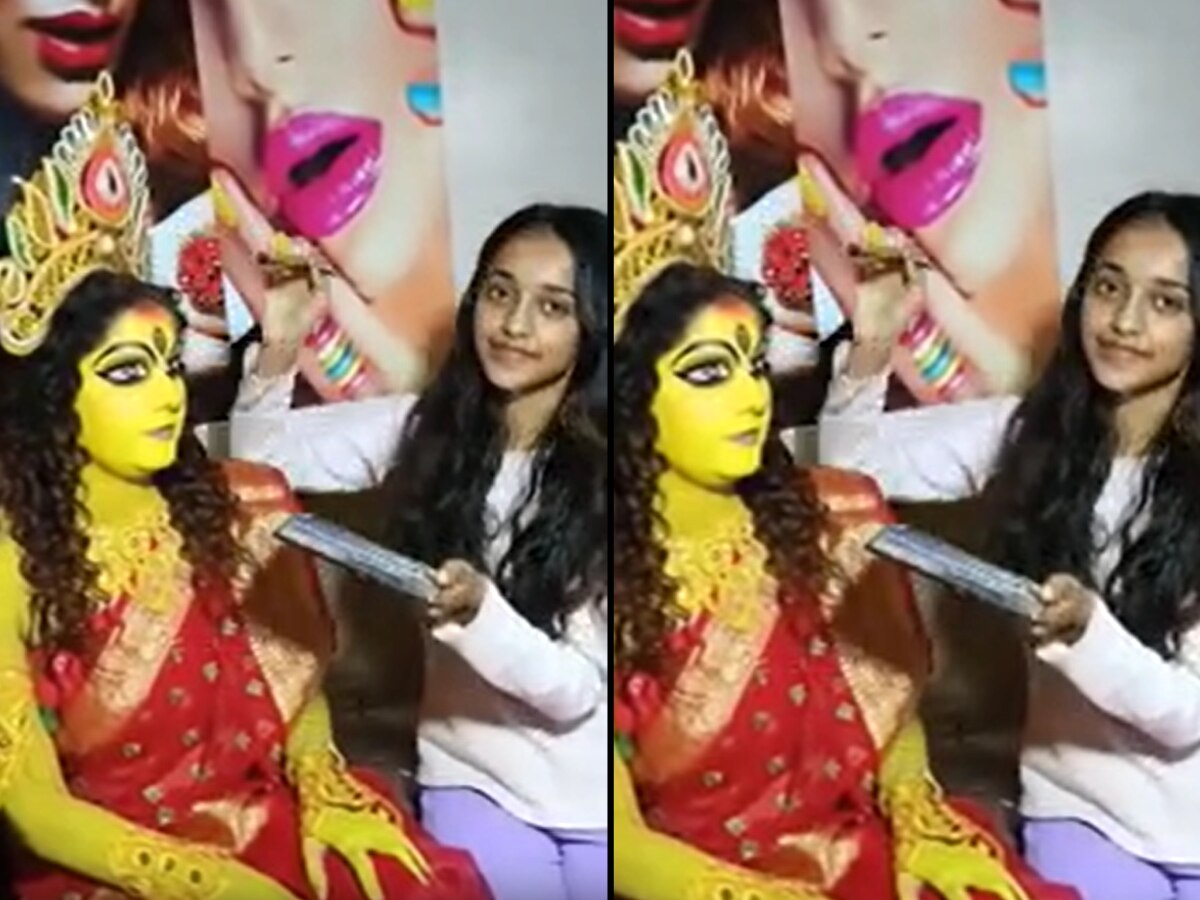 MP News Shree Tamrakar gave girl form of a goddess by applying make up ...