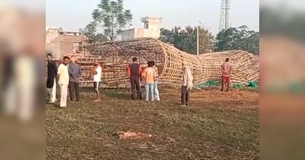 Ravan Dahan 2023 125 feet high ravan effigy fall in ambala Barara ...