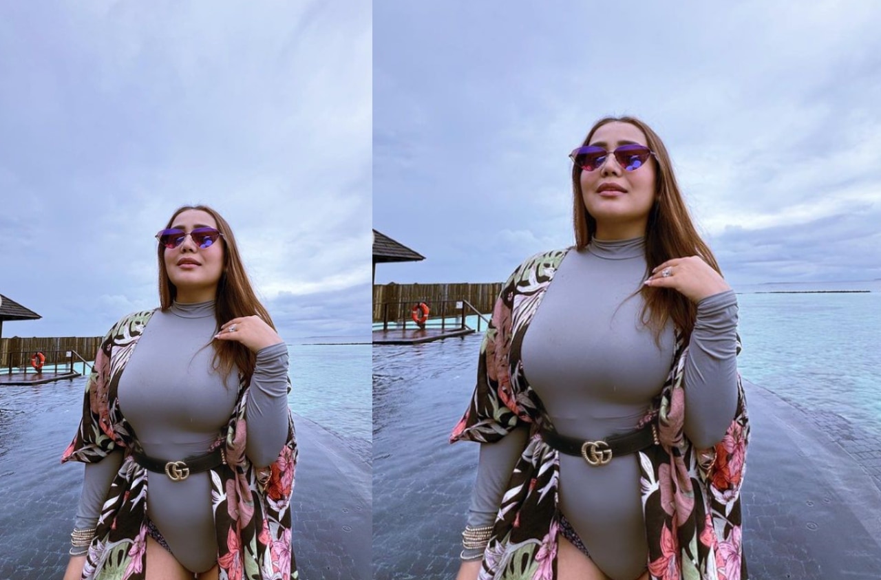 Neha Kakkar Latest Photoshoot In Maldives Wearing Monokini Neha Kakkar