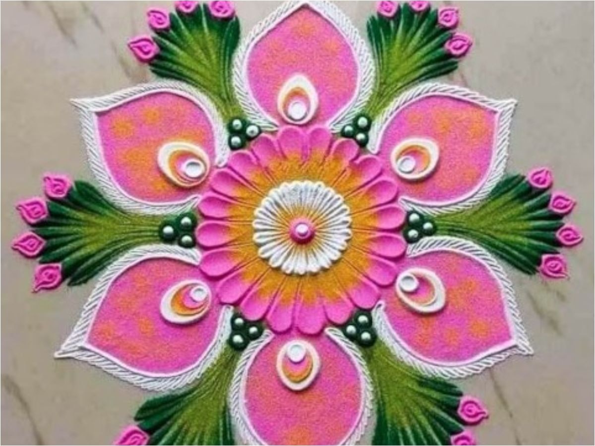 best and Simple Rangoli Designs mor wali rangoli diwali 2023-Diwali ...
