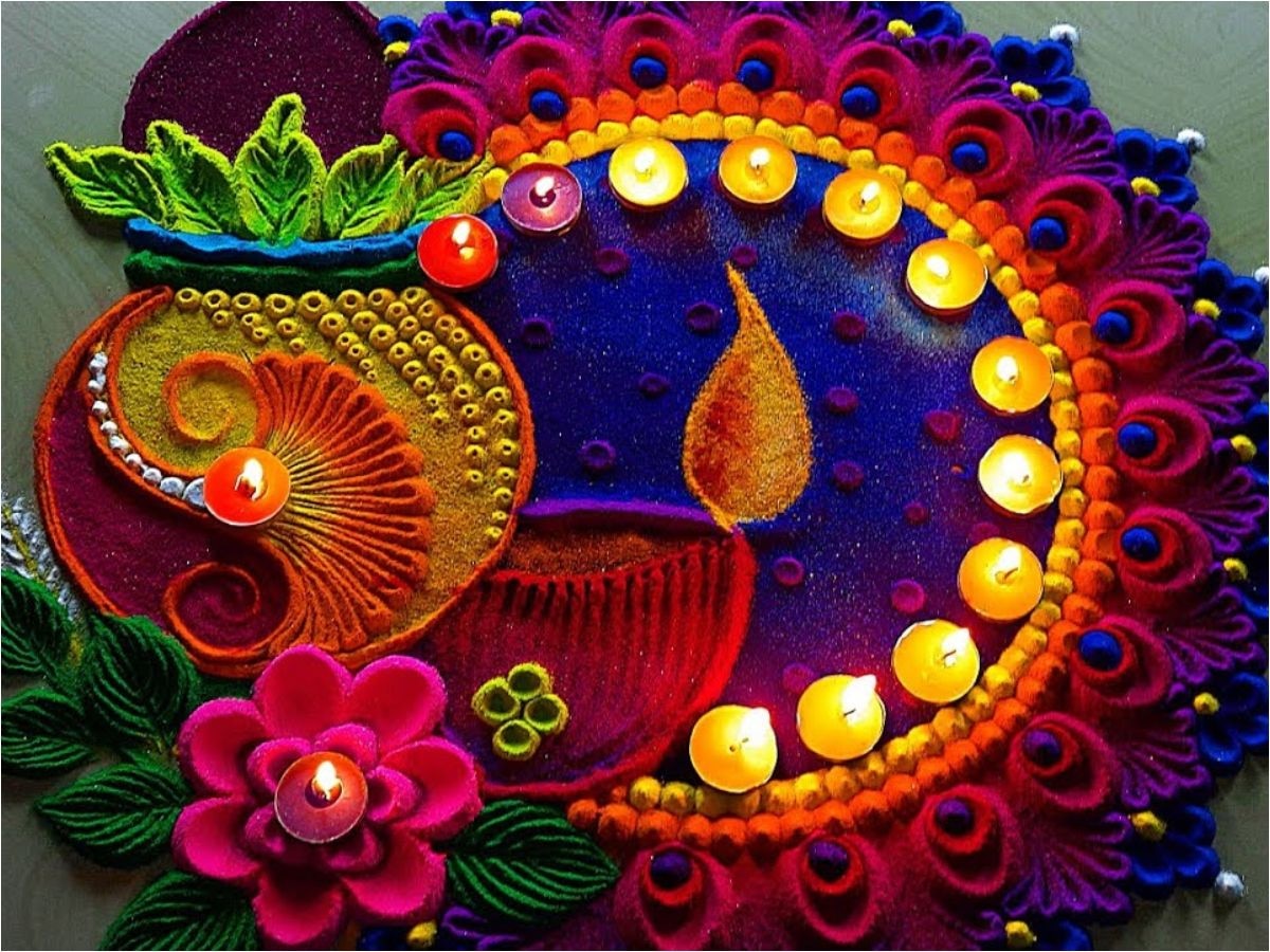 best and Simple Rangoli Designs mor wali rangoli diwali 2023-Diwali ...