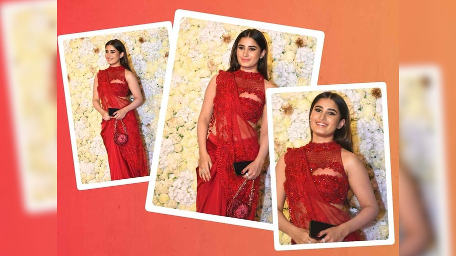 bollywood news in hindi raveena tandon daughter rasha thadani red saree ...