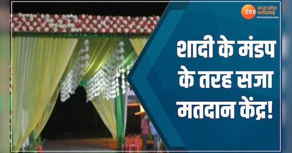 polling stations have been set up like wedding pavilions In Harda ...