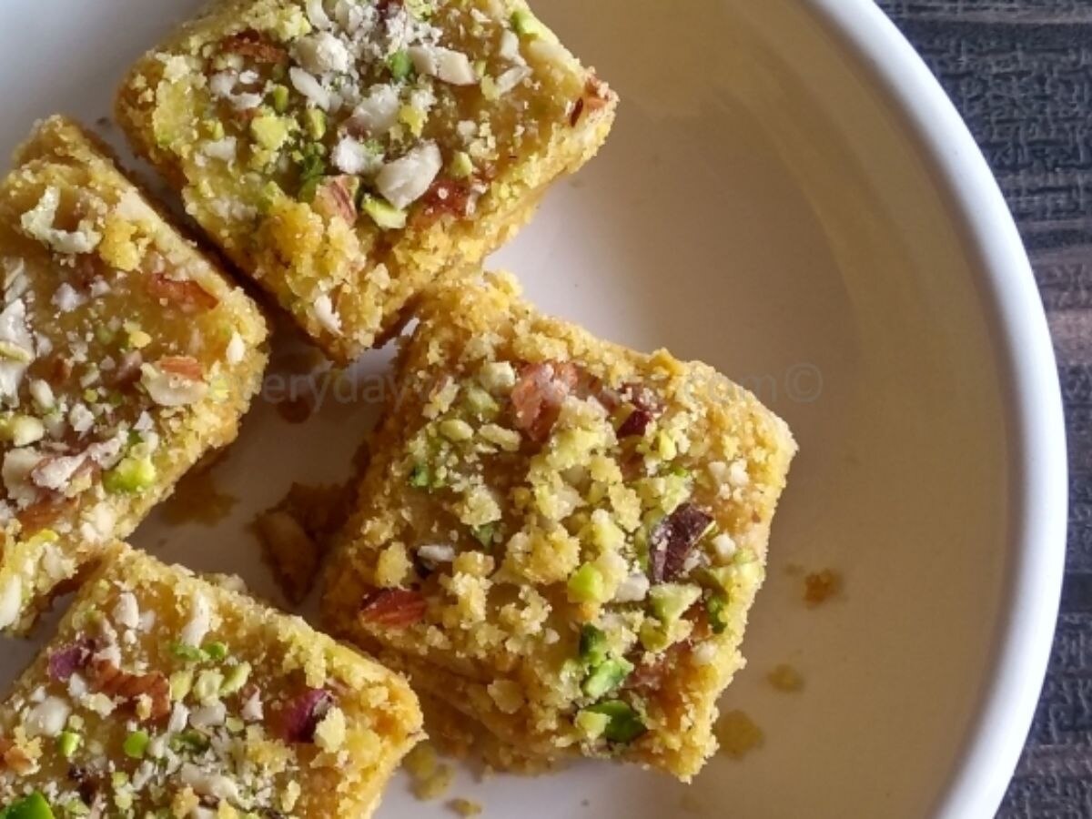 If you feel like eating sweets then definitely eat Mohan Thal ...