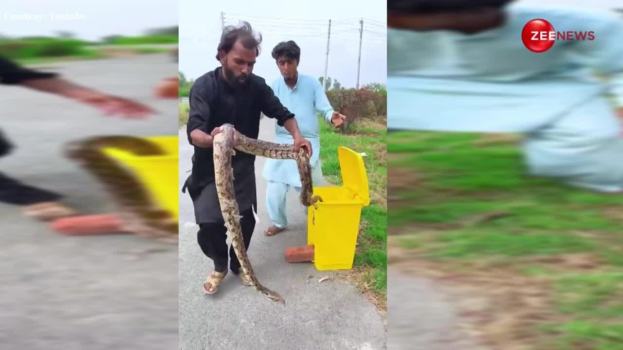 5 feet long python came out of dustbin people get shocked watch video ...