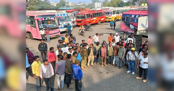Begusarai Drivers strike against the new Motor Vehicle Act protest on ...