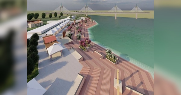 Sanjay Jha arrived to inspect the first river front of Bihar being ...