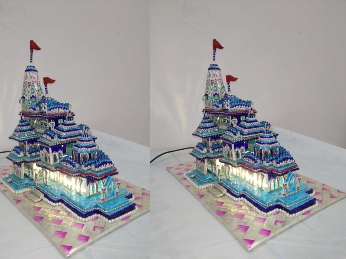National Awardee craftsman Kunj Bihari made replica of Shri Ram Temple ...