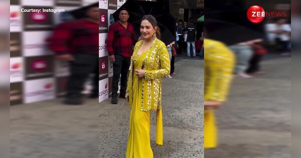 Madhuri Dixit look like sunflower in yellow outfit watch video ...
