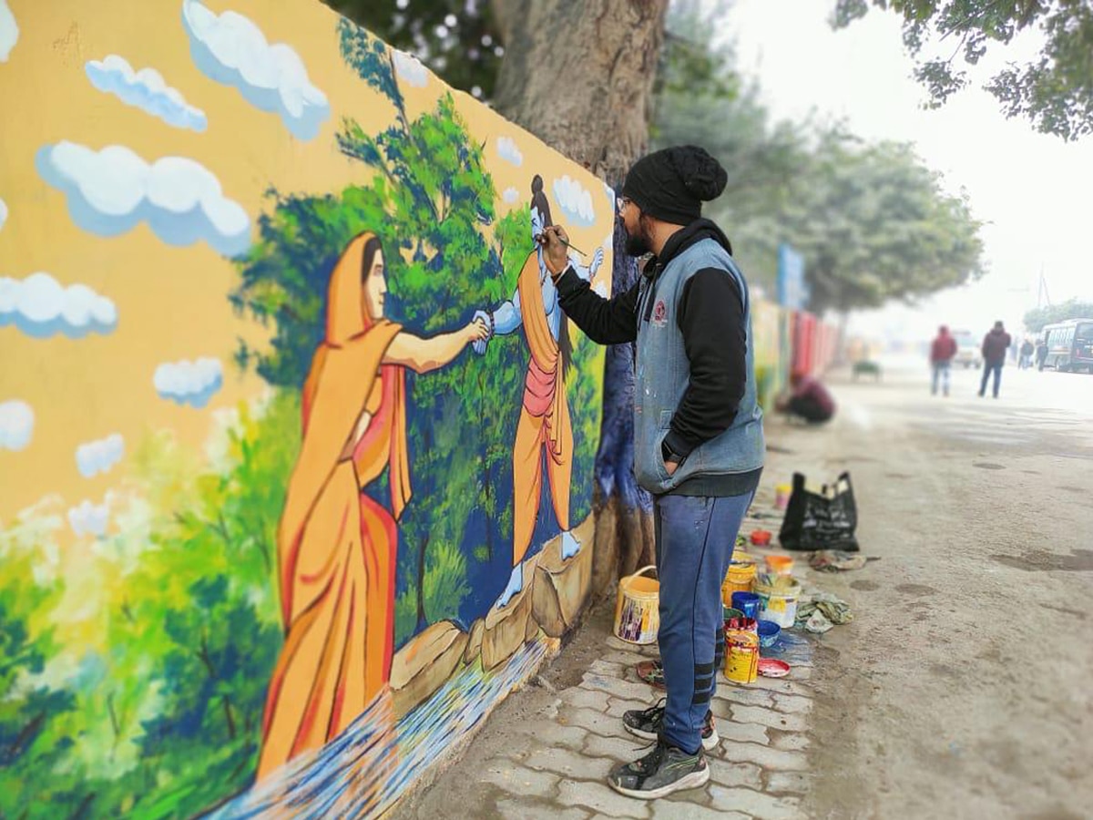 Ayodhya Dham shining from wall painting to sand sculpture before Ram ...