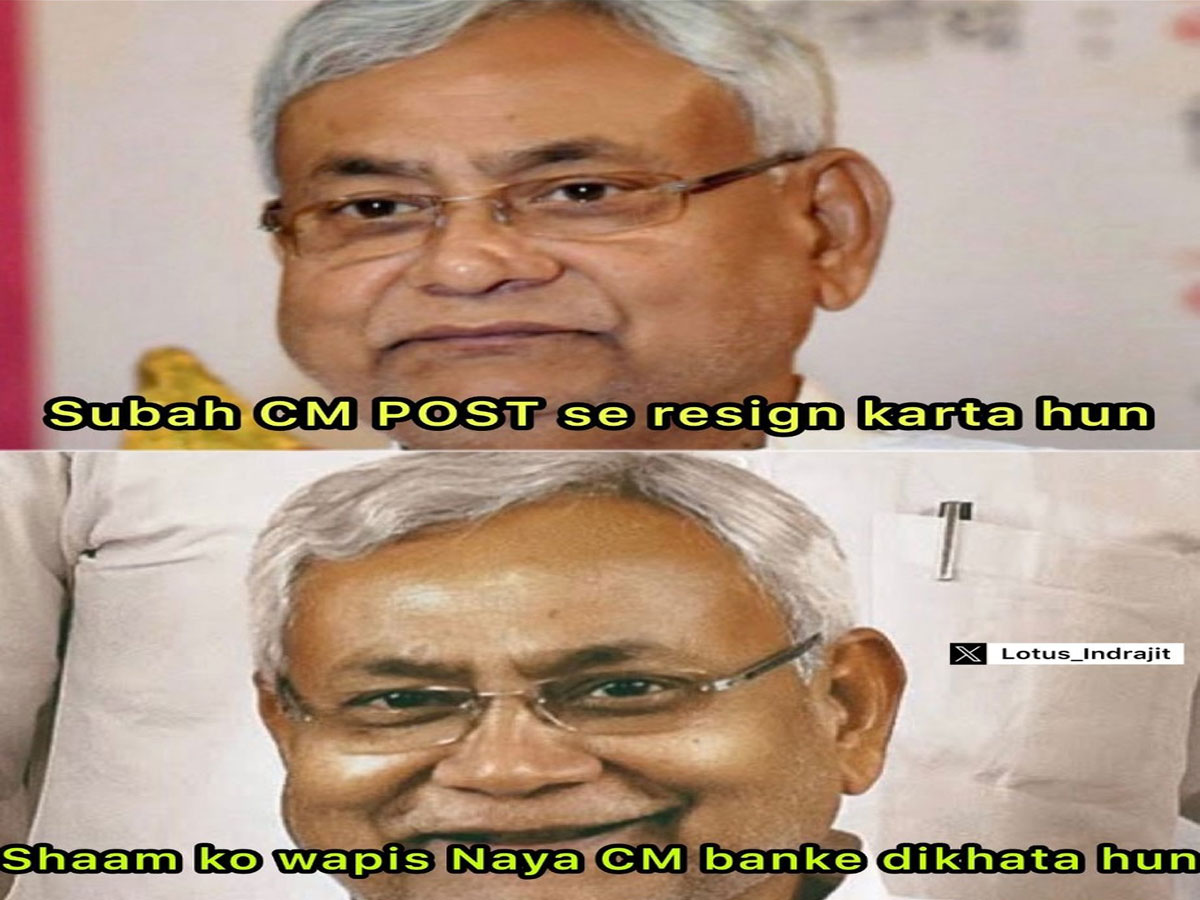 nitish kumar resigns to became cm again bihar political crisis funny ...