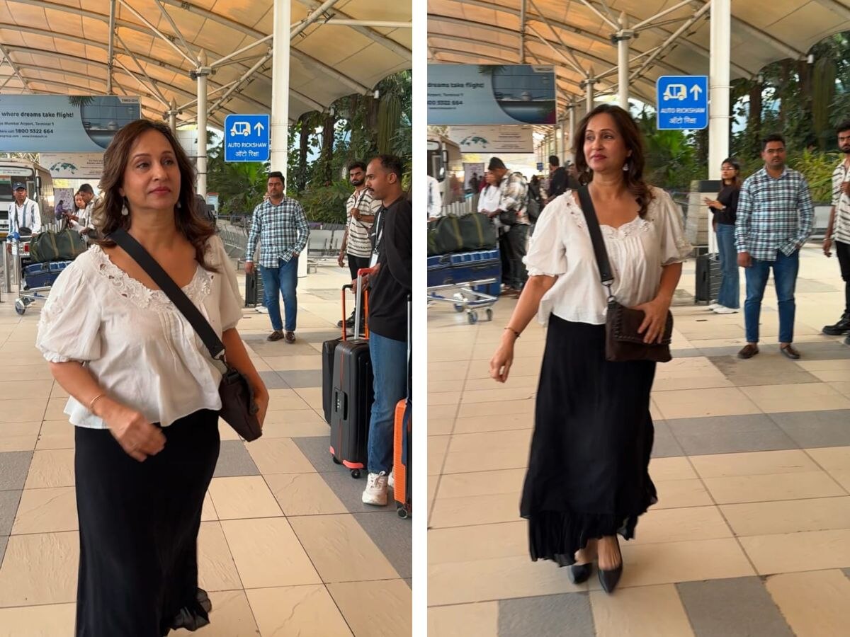 Akshay Kumar Actress Ashwini Bhave Spotted At Airport for 69th Filmfare ...