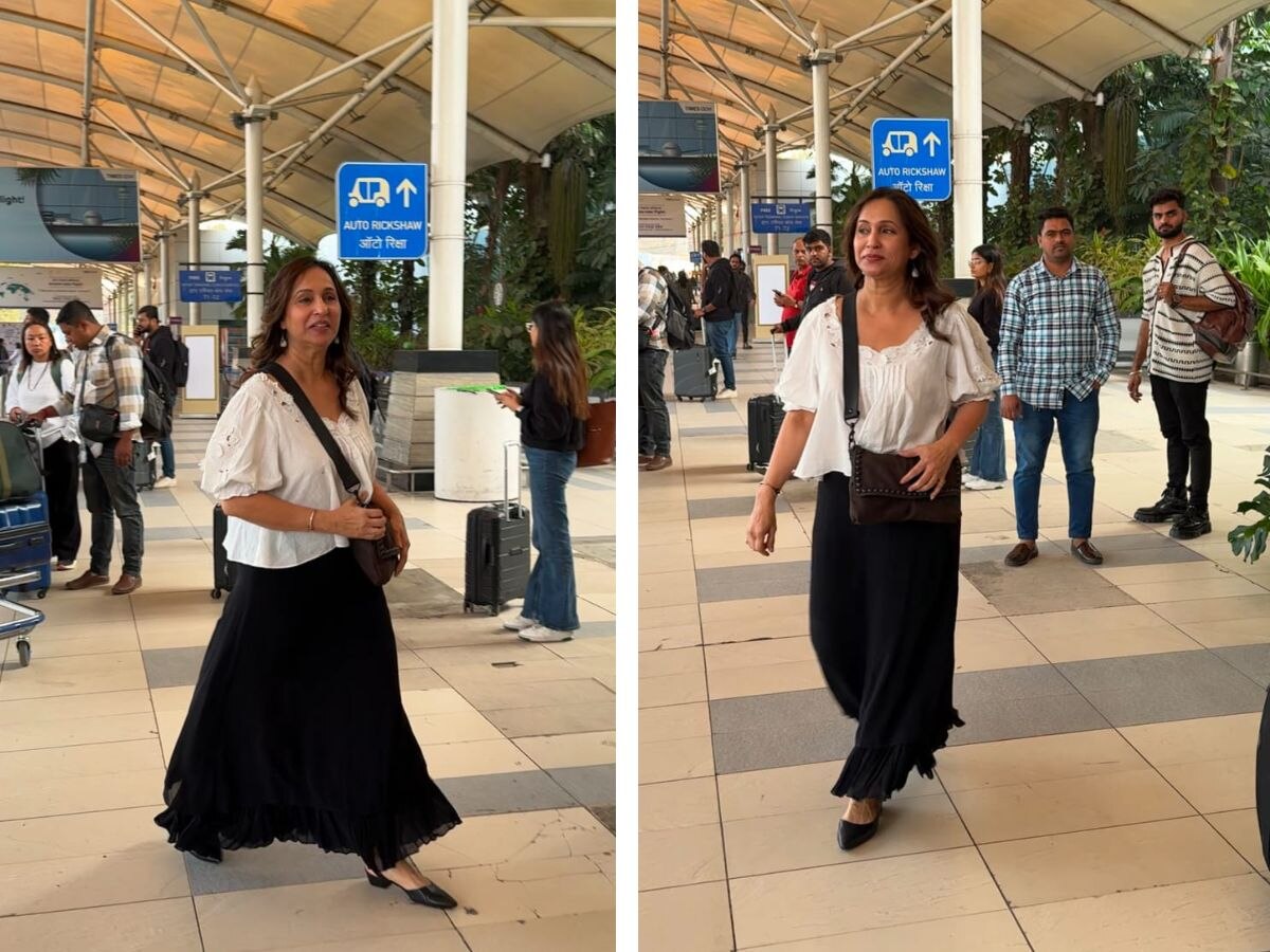 Akshay Kumar Actress Ashwini Bhave Spotted At Airport for 69th Filmfare ...