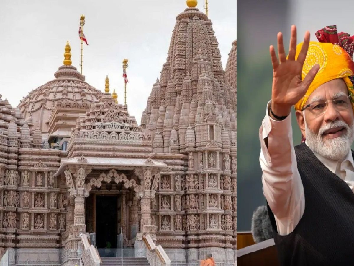 PM Modi inaugurates baps swami narayan hindi mandir UAE bochasanwasi ...
