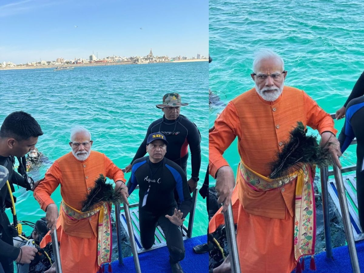 PM Modi went underwater in deep sea and prayed at site the submerged ...