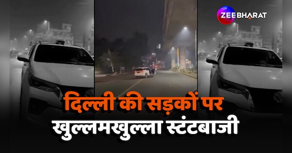 Young man stunts on the Road Delhi in SUV car without number plate ...
